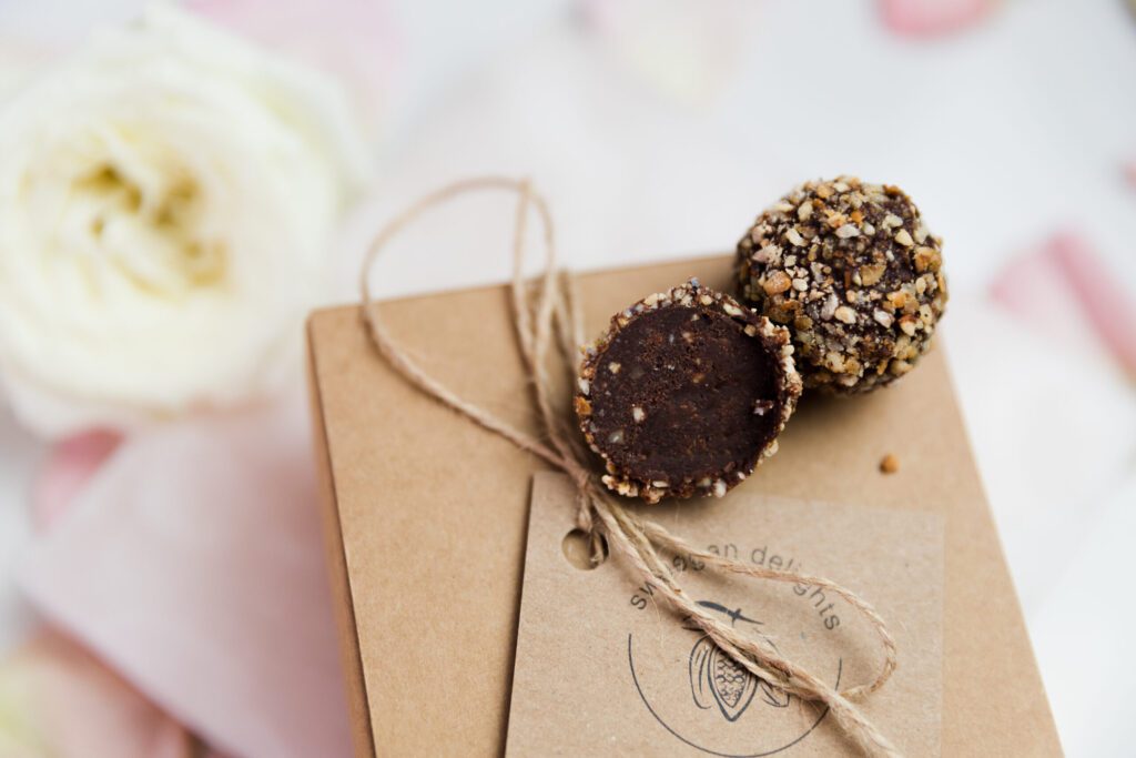Hazelnut Praline in Shaved Hazelnuts - Vegan Delights - Delicious Delights